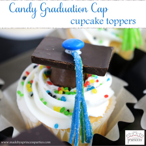 Candy Graduation Cap Cupcake Toppers