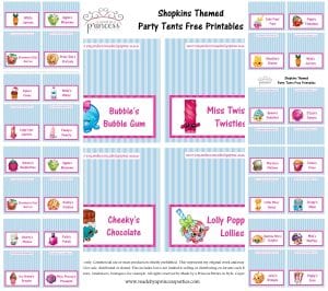 Shopkins Inspired Party Food Ideas FREE Printables - Made by a Princess