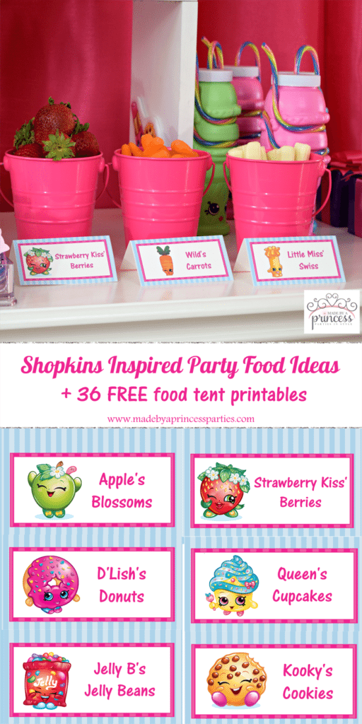 Shopkins Inspired Party Food Ideas FREE Printables - Made by a Princess