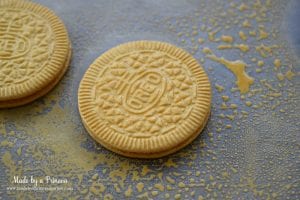 Gold Covered OREO Cookies Party Food Idea
