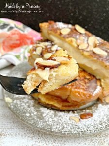 Marzipan Stuffed French Toast Recipe with White Chocolate Sauce