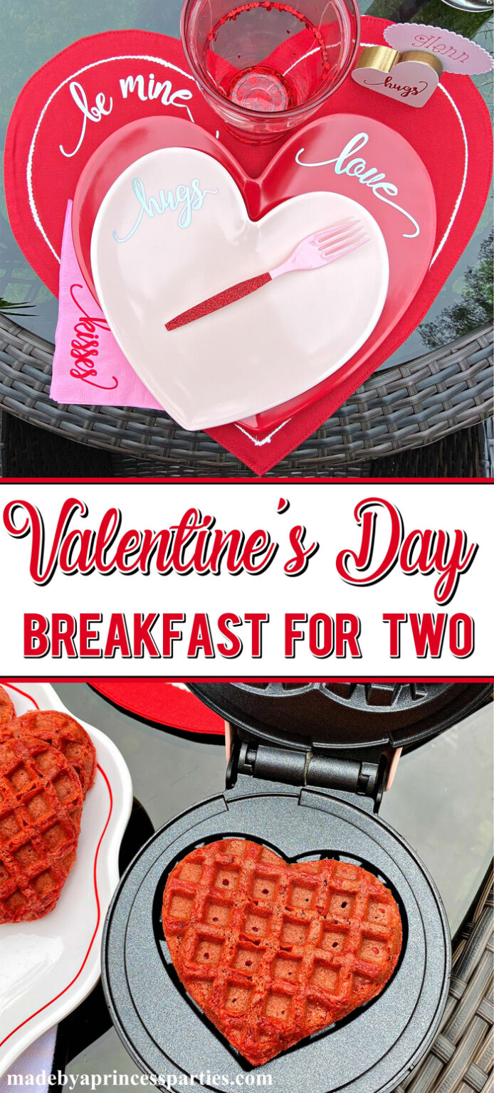 Valentine's Day Breakfast with Heart Shaped Waffles - Made by A Princess